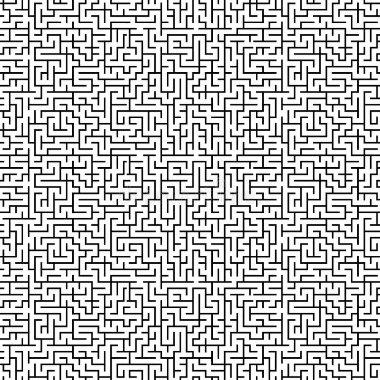 Large Scale Seamless Maze Pattern Stock Illustration - Illustration of ...