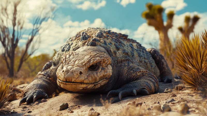 Desert Lizard Basking in the Sun, Its Skin Shimmering Stock ...