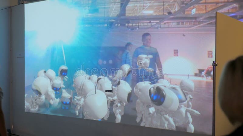 Large Screen Augmented Reality Experience Stock Video - Video of ...