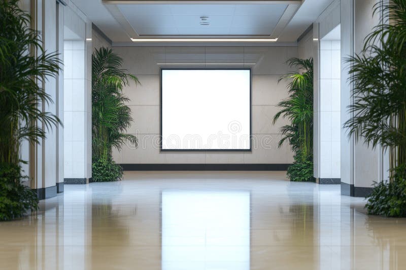 A Large Screen in a Building with a Display of Graphics and Text Stock ...