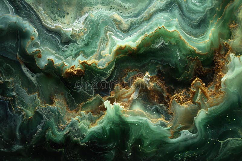 A Large Screen Image of a Green and Brown Wave with Swirls Stock ...