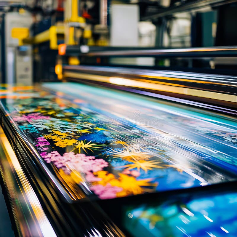 A Large Screen Printing Machine in a Factory Stock Photo - Image of ...