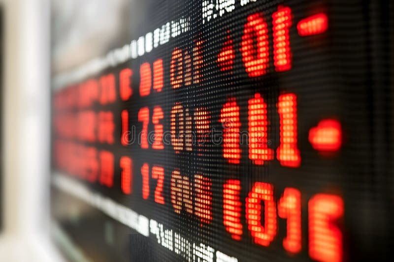 A Large Screen with Red Numbers and Letters on it Stock Illustration ...