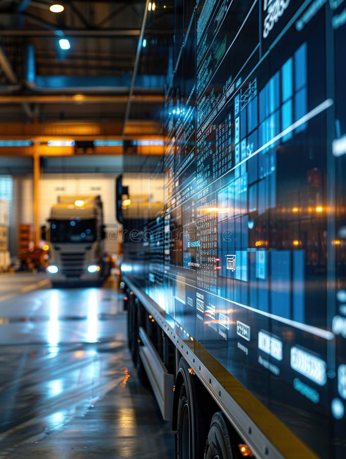 Large Screens at a Logistics Control Center Display Essential Delivery ...