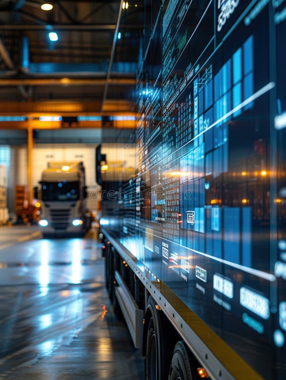 Large Screens at a Logistics Control Center Display Essential Delivery ...