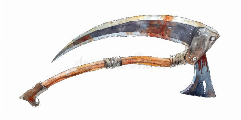 Large Scythe with Long Blade Stock Image - Image of tool, machinery ...