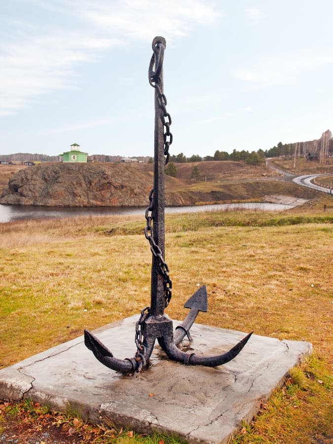 Large sea anchor on shore stock image. Image of ship - 186264671