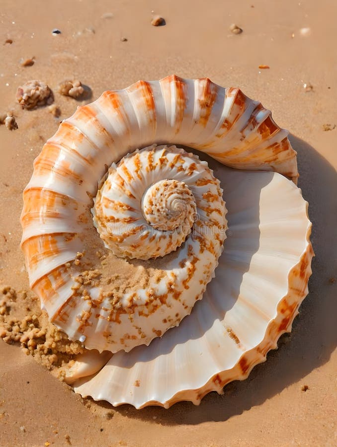 A Large Sea Pearl Shell on the Seashore Stock Illustration ...