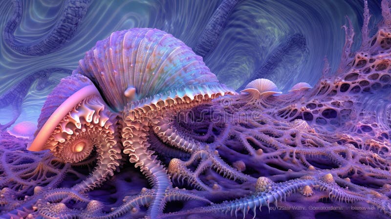 A Shell Sitting on the Sand on the Beach. Generative AI Stock ...