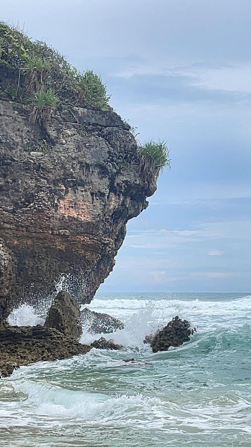 Large Sea Waves that Hit the Shore Stock Photo - Image of tower ...