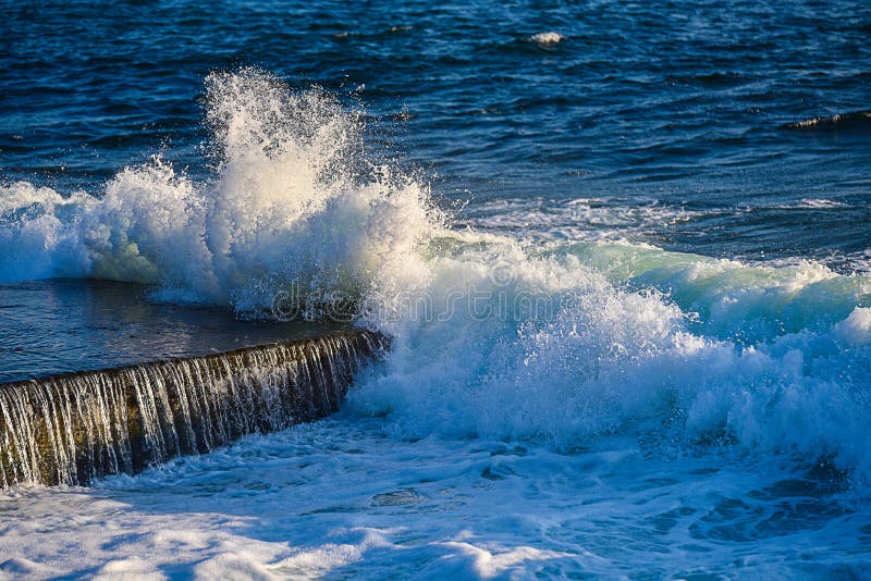 Large sea waves stock photo. Image of storm, sunny, shore - 167595218