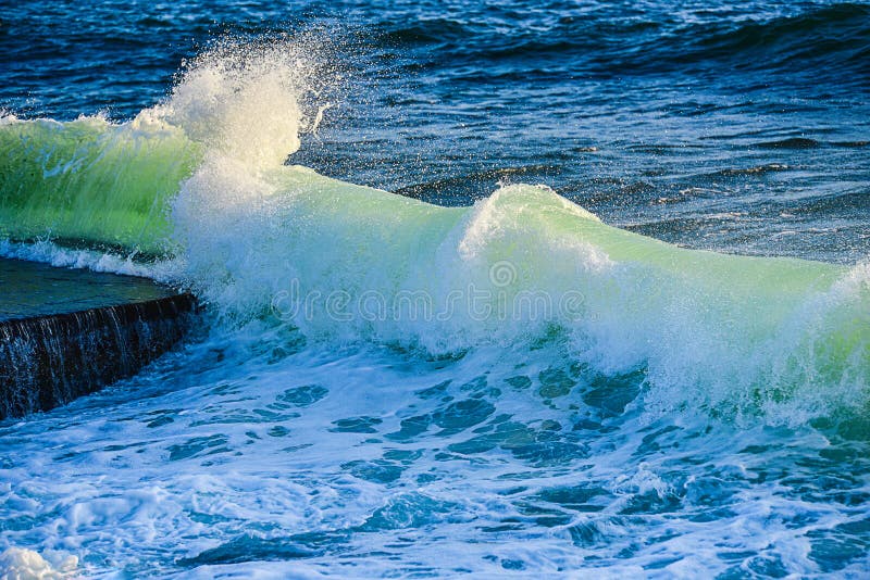 Large sea waves stock photo. Image of cloud, power, shore - 167595314