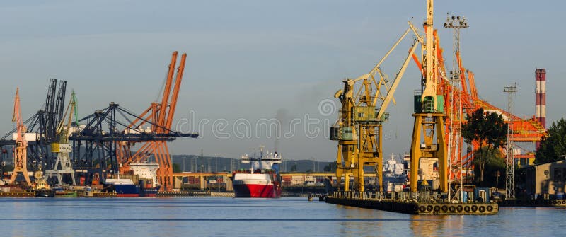 Large seaport stock photo. Image of merchant, coast, poland - 82177748