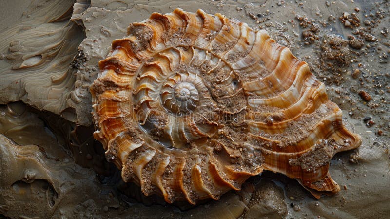 Large Seashell Fossil on Beach Stock Photo - Image of sand, extinct ...