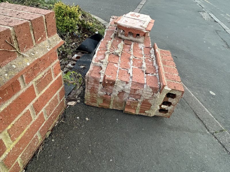 Large Section Collapsed Brick Wall Small Stock Photos - Free & Royalty ...