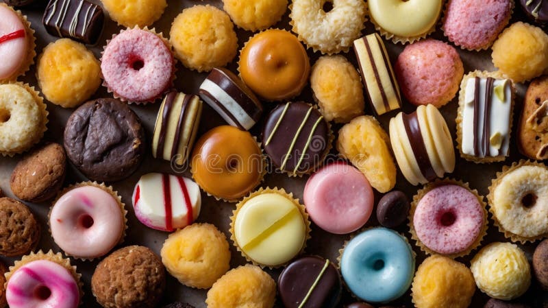 A Large Selection of Artisan Made Sweets Stock Illustration ...