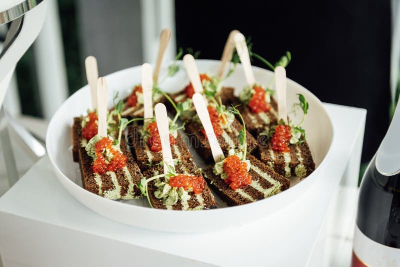 A Large Selection of Food and Various Snacks at the Buffet for Guests ...