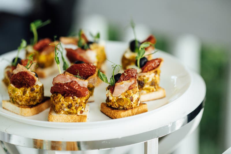 A Large Selection of Food and Various Snacks at the Buffet for Guests ...