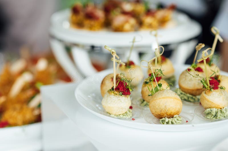 A Large Selection of Food and Various Snacks at the Buffet for Guests ...