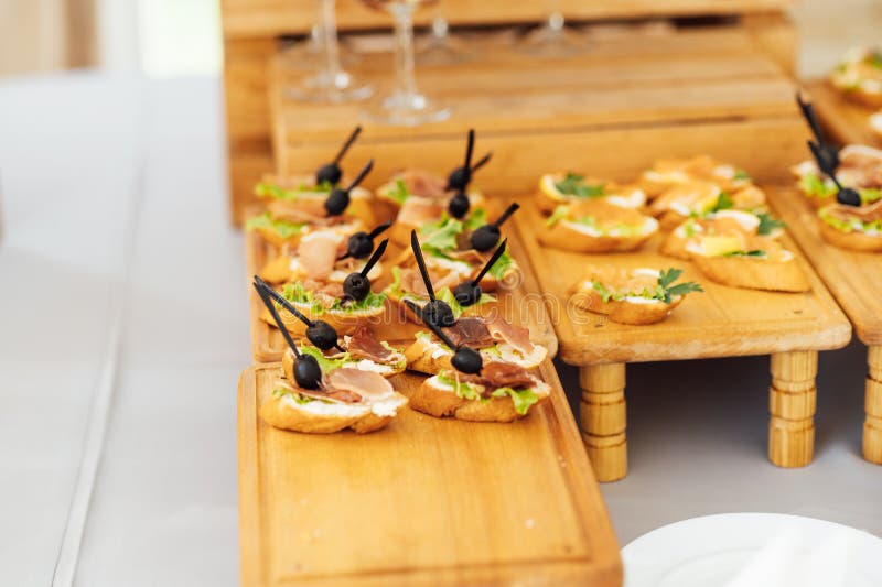 A Large Selection of Food and Various Snacks at the Buffet for Guests ...