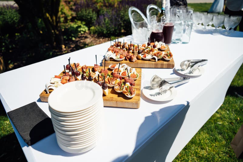 A Large Selection of Food and Various Snacks at the Buffet for Guests ...