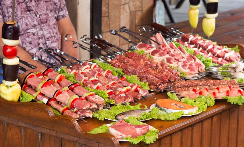 A Large Selection of Meat Products Stock Image - Image of grill, fillet ...