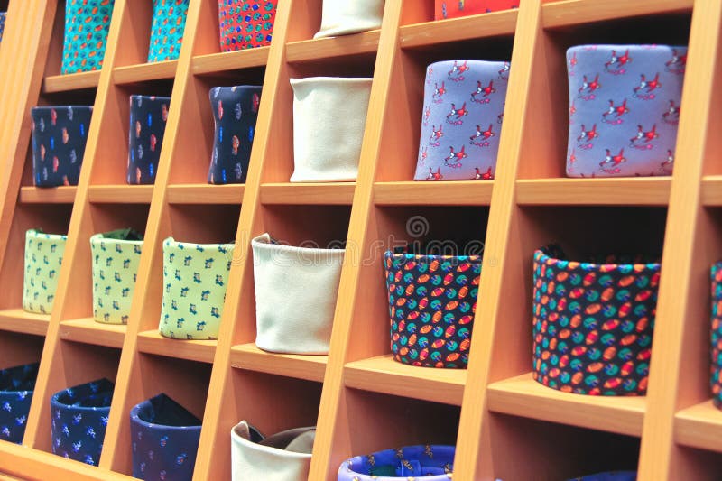 Necktie shelf stock photo. Image of garments, colors, multicolored ...