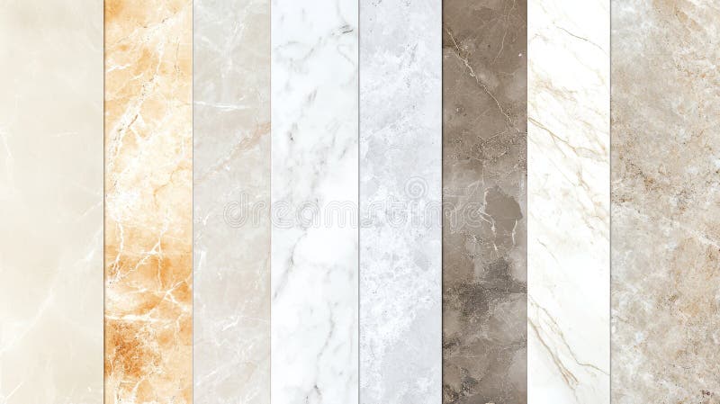 A Large Selection of Seven Distinct Marble Tiles in Different Colors ...