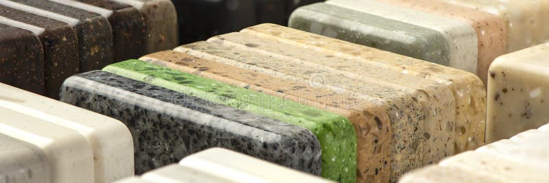 Large Selection of Stone Samples for Countertops and Floors. Pieces of ...