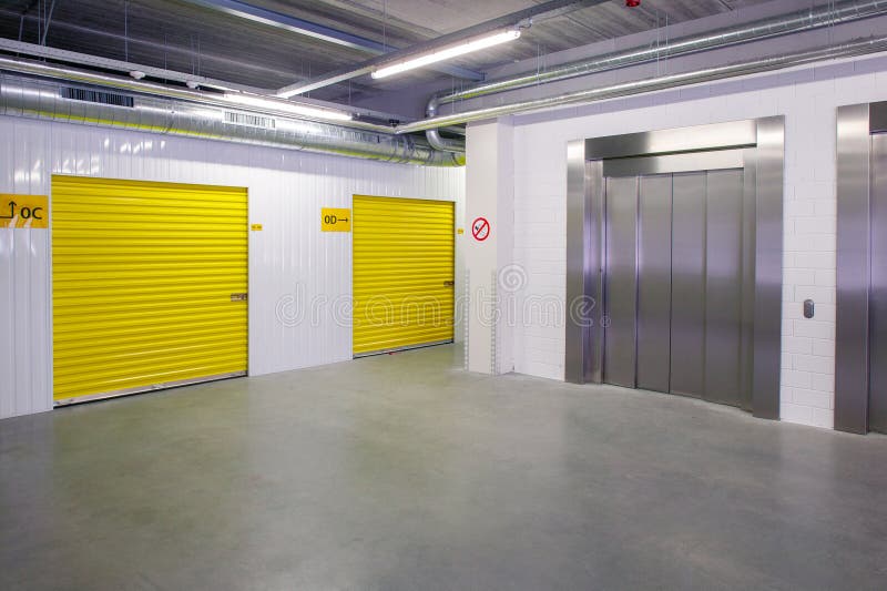 Large self storage units stock image. Image of wall - 375637887
