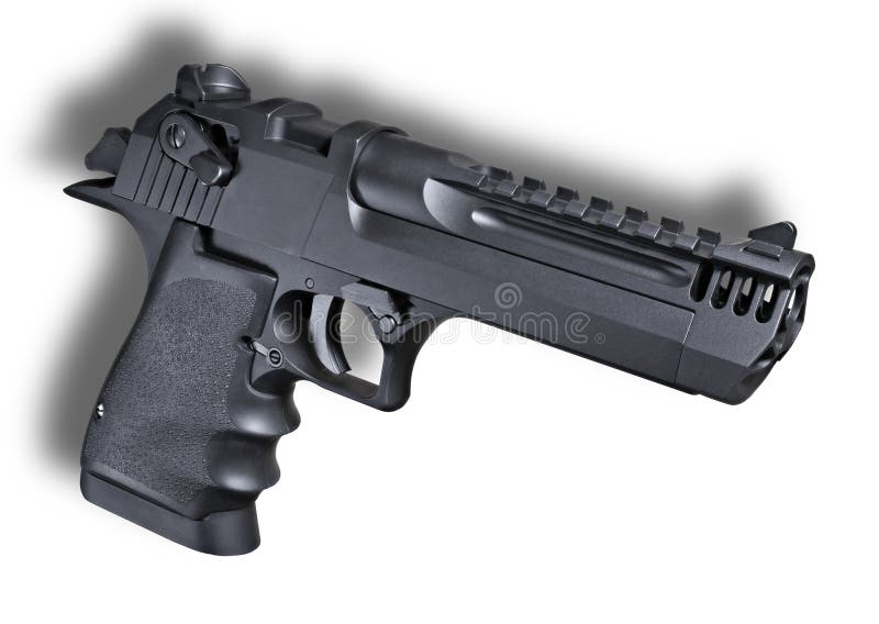 Large Semi-automatic Pistol Stock Photo - Image of handgun, rail: 298418356
