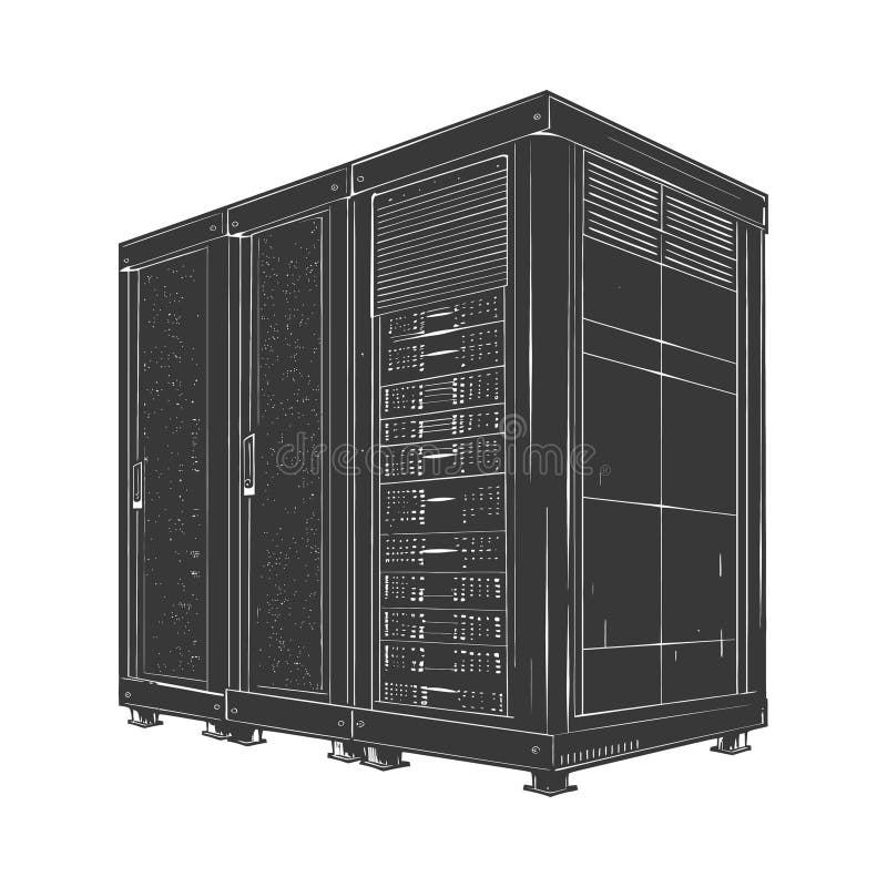 Large Server Rack System, Data Center Technology Illustration Stock ...