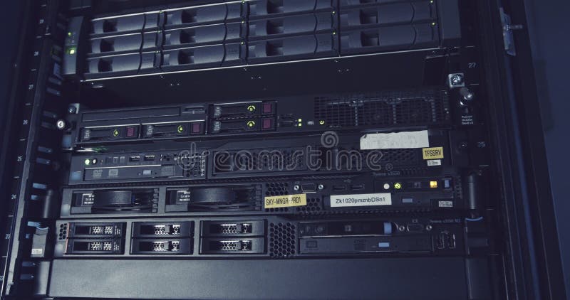 A Large Server Room Inside a Cloud Computing Data Center Stock Footage ...