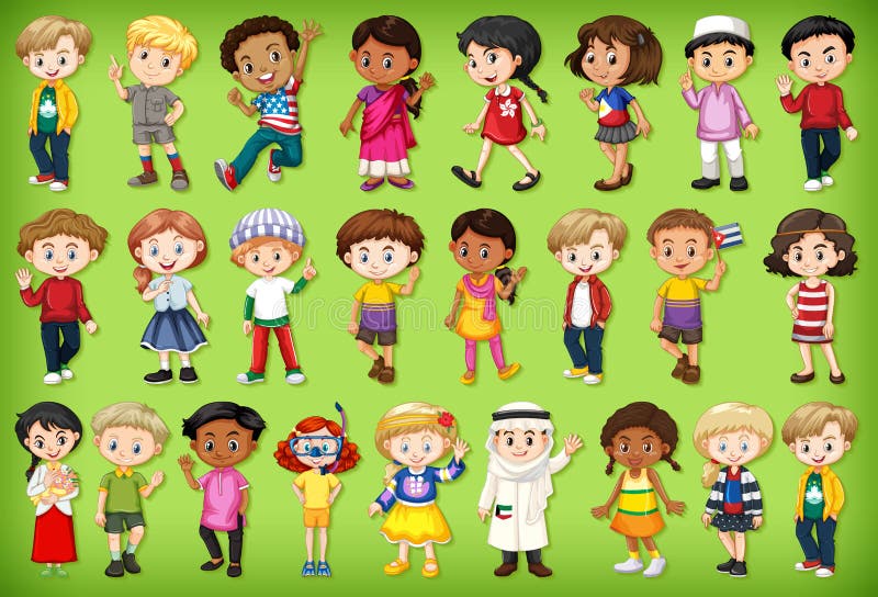 Large Set of Children Doing Different Activities Stock Image - Image of ...