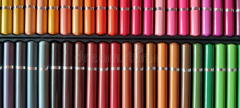 A Large Set of Colored Pencils Stock Photo - Image of variation, draw ...