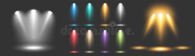 A Large Set of Colored Spotlights, Lighting the Stage with the Light of ...