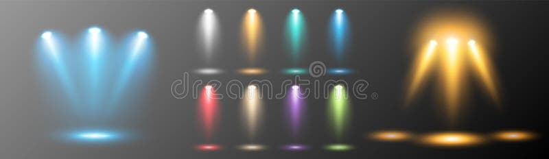 A Large Set of Colored Spotlights, Lighting the Stage with the Light of ...