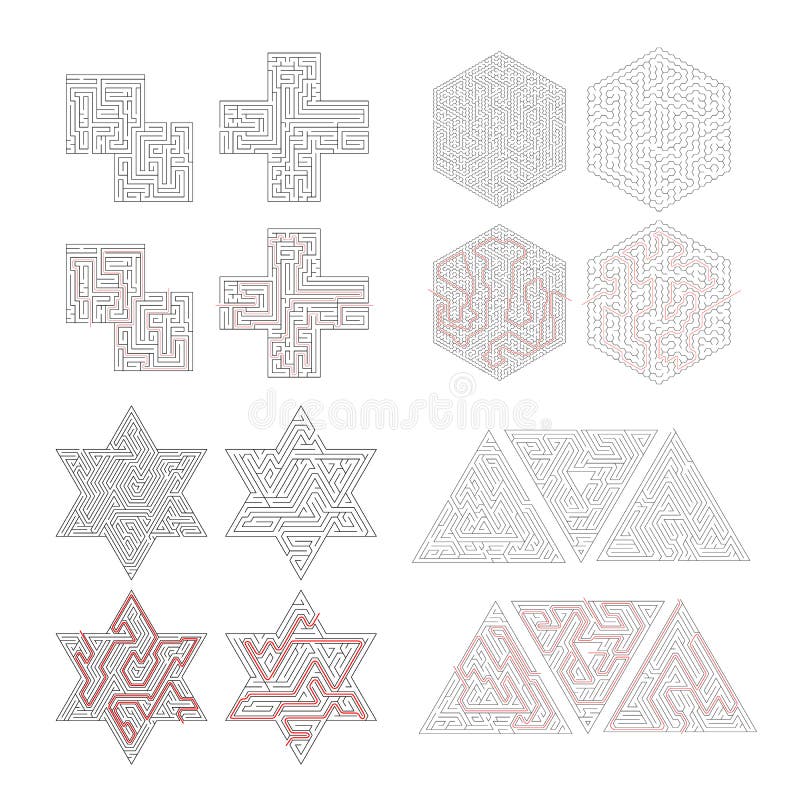 Different Labyrinths Stock Illustrations – 26 Different Labyrinths ...