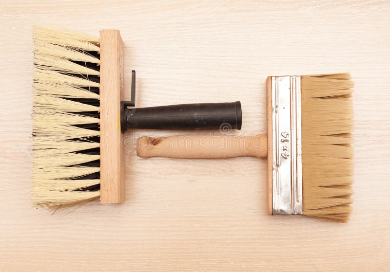 A Large Set of Different Construction Brushes. Stock Photo Set of ...