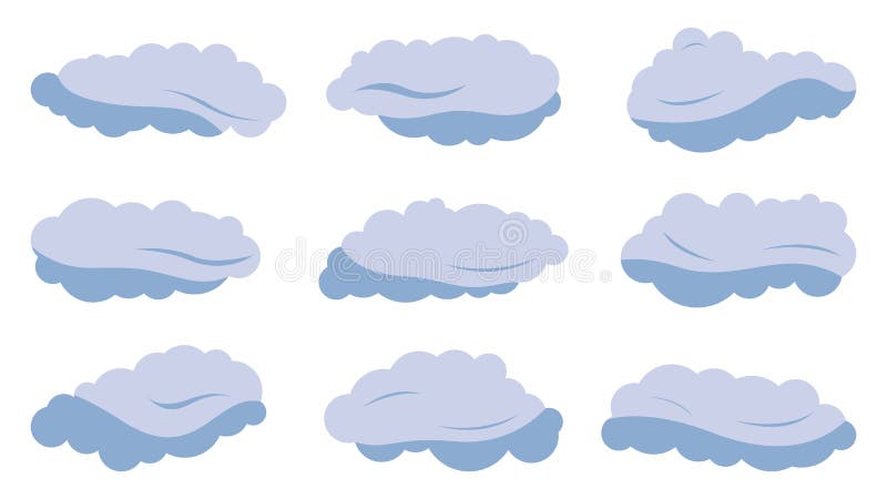 Large Set of Different Flat Vector Clouds Stock Vector - Illustration ...