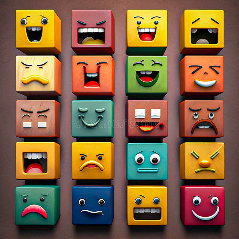 A Large Set of Emojis of Different Shapes. Express Different Emotions ...