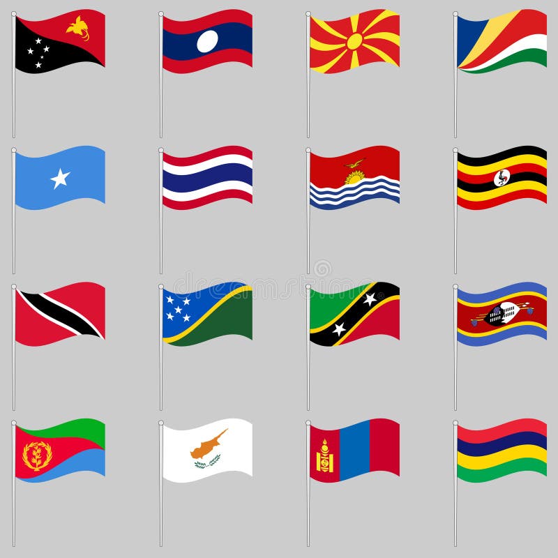 Large Set of Flags of Different Countries Stock Illustration ...