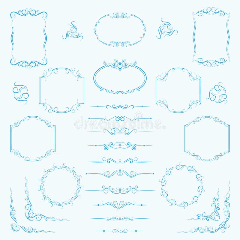 A Large Set of Frames, Borders, Dividers for Decorative Use. Stock ...