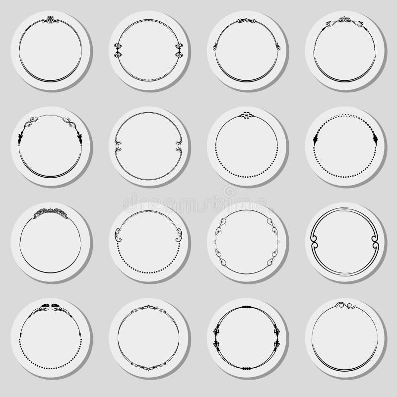 A Large Set of Frames of Different Shapes. Vector Vintage Frame Set ...