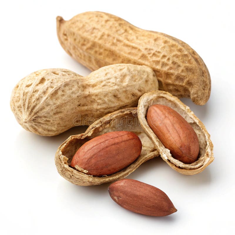 Large Set of Groundnuts, and in the Shell, Isolated on White Stock ...