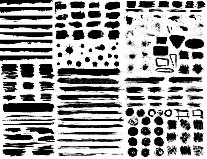 Large Set of Hand Drawn Grunge Elements Isolated on White Background ...