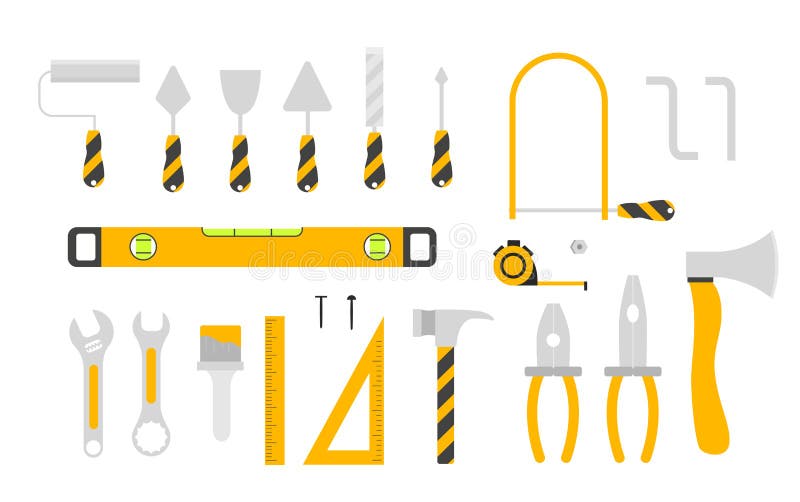 Large Set of Hand Tool Icons Isolated on White Stock Vector ...