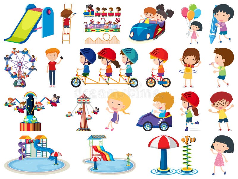 Large Set of Isolated Objects of Many Children Stock Illustration ...