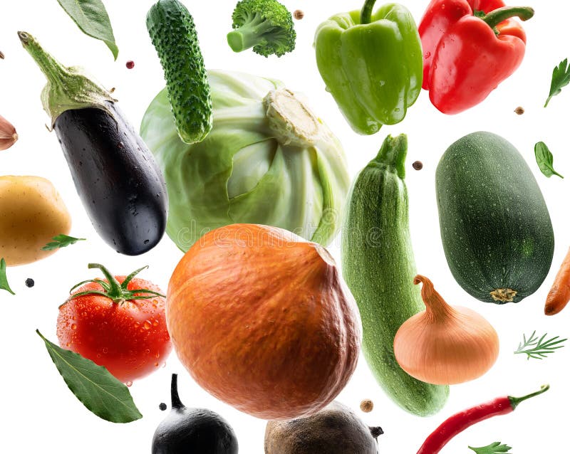 Large Set of Isolated Vegetables on a White Background Stock Image ...