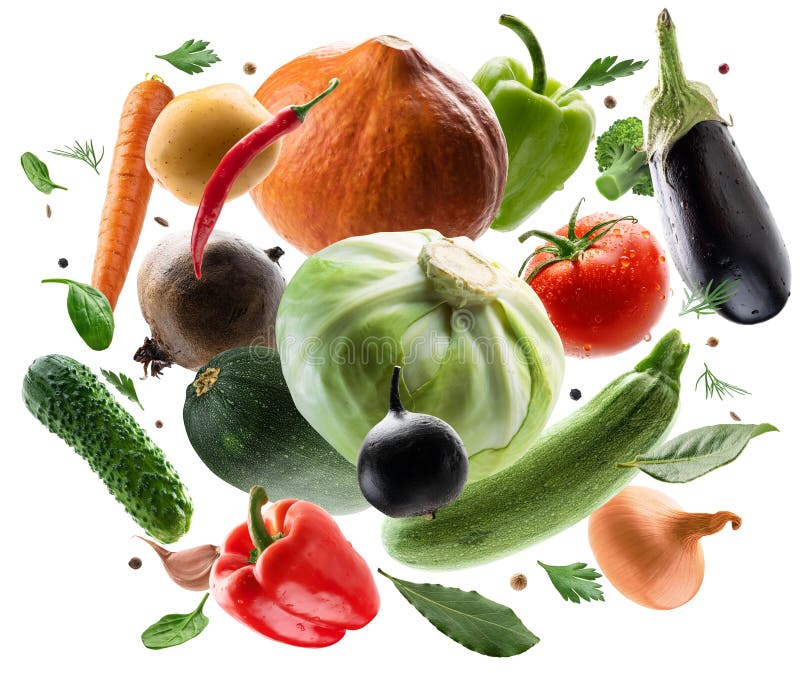 Large Set of Isolated Vegetables on a White Background Stock Image ...